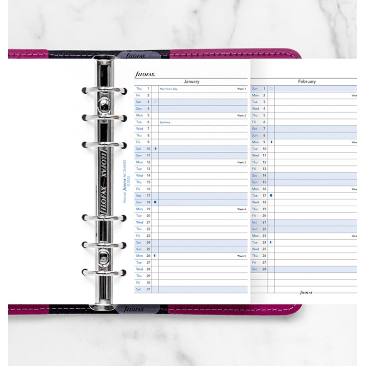 Filofax Calendar Refill Year planner personal 2026 EN | Exclusive Pen